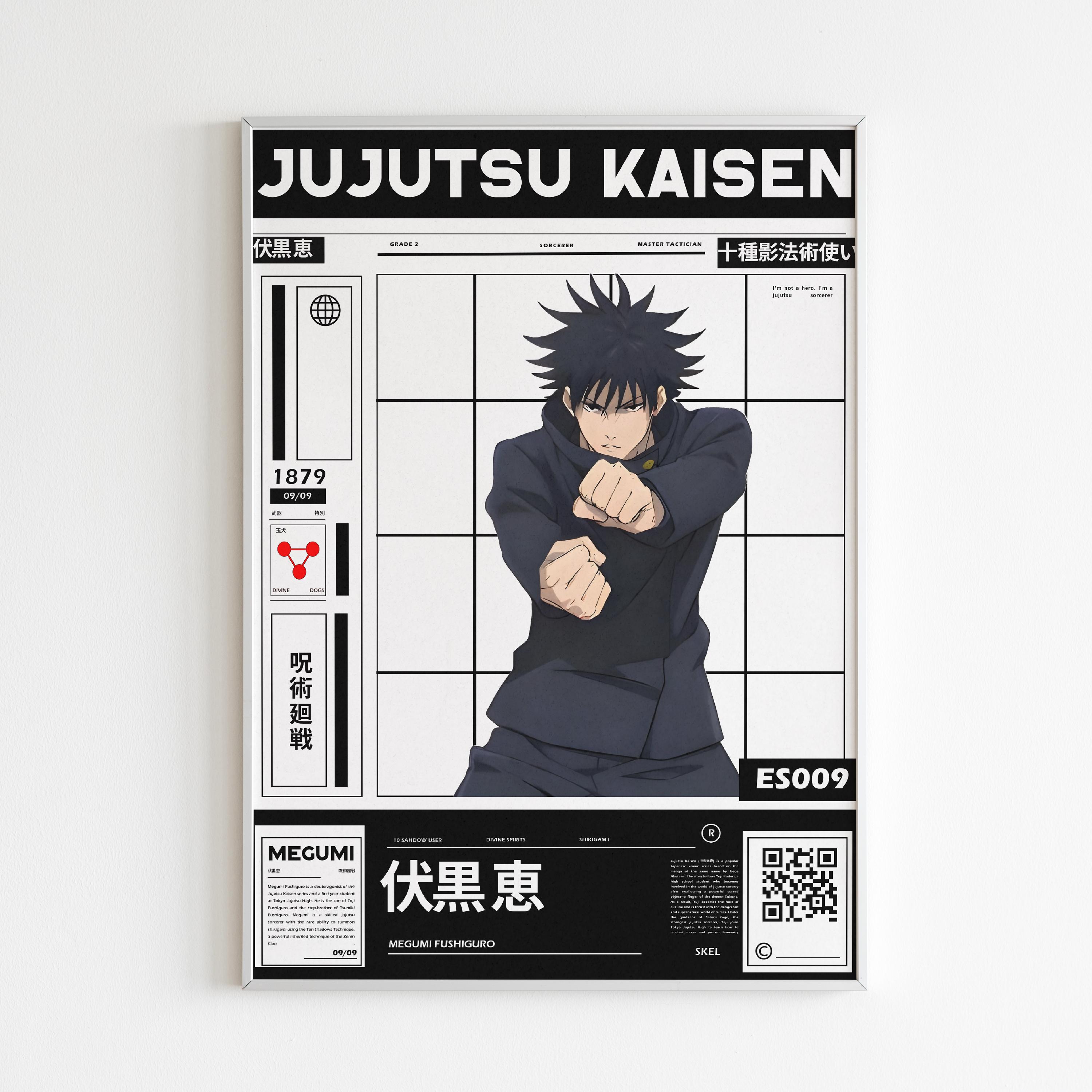 Megumi Fushiguro Poster Jujutsu Kaisen Anime Art Print Digital Download ...