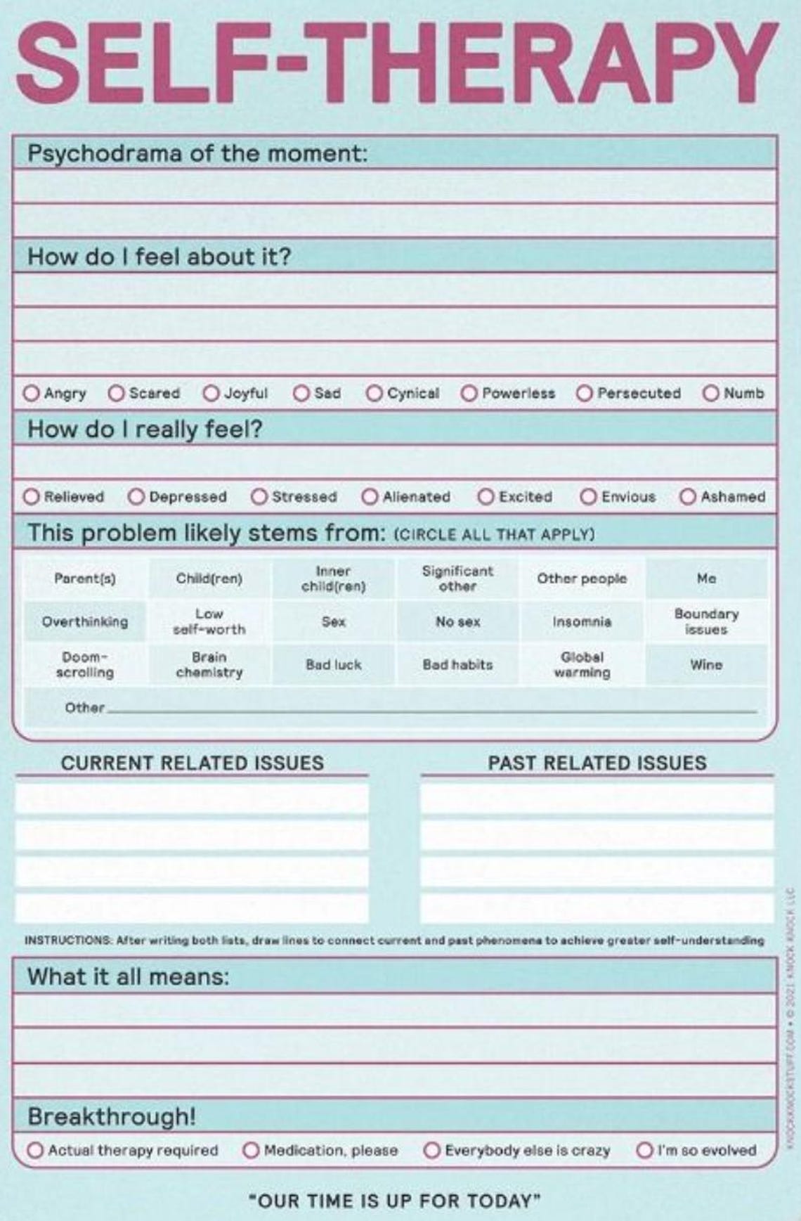 A Self-therapy Sheet - Etsy