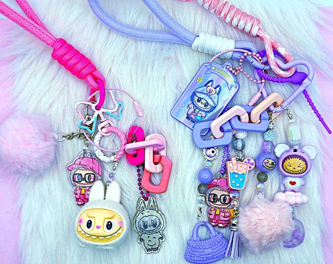 Labubu Beaded Phone Strap | Phone Accessory | Beaded Phone Charm ...