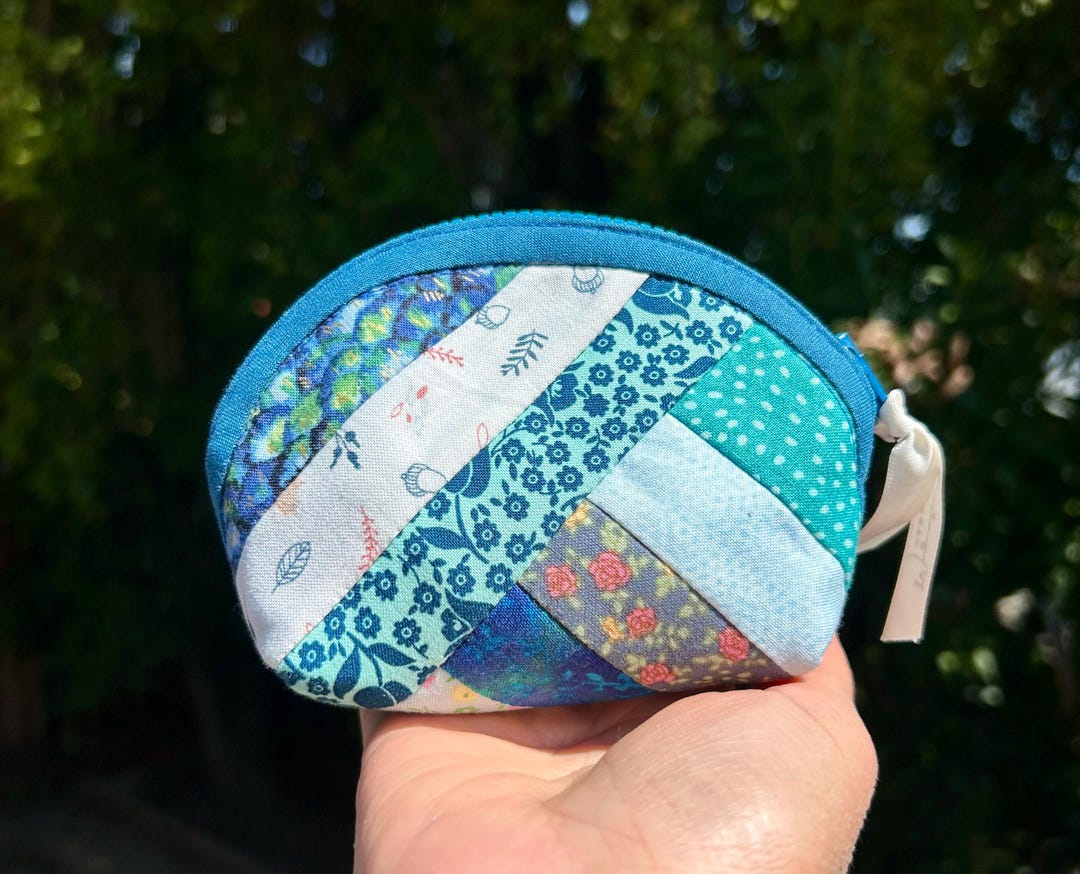 Patchwork Large Coin Purse: Handmade Quilted Cotton Zipper Pouch ...