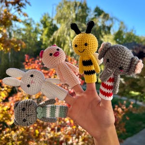 Crochet Animal Finger Puppets: Handmade Toys or Storytelling Props for ...