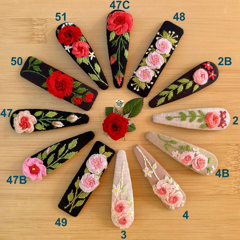 Embroidery Hair Clip - Etsy