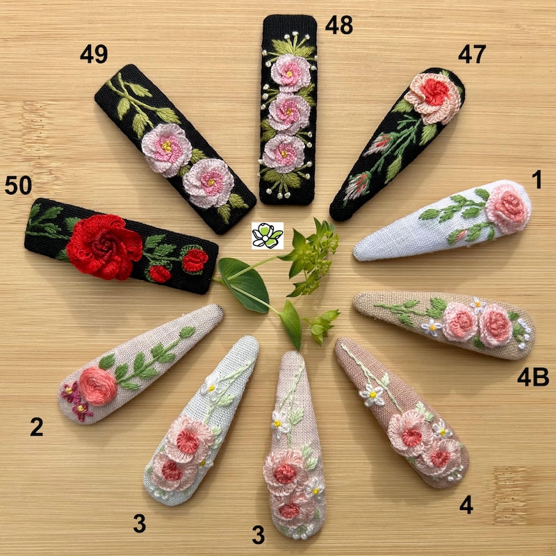 Embroidery Hair Clip - Etsy