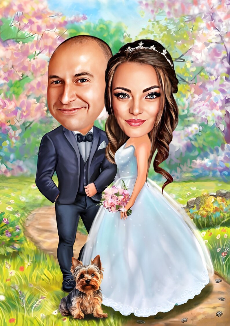 Custom Wedding Caricature, Digital Caricature, Personalized Gift - Etsy