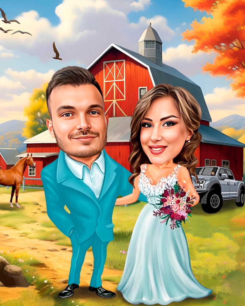 Custom Wedding Caricature, Digital Caricature, Personalized Gift - Etsy