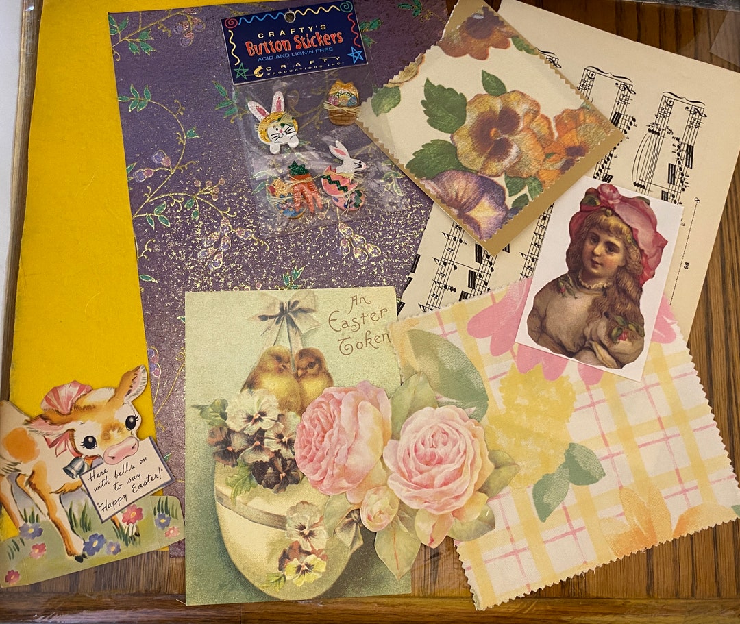 Large Collection Vintage Easter Ephemera / Easter Cards/ Collage Sheets ...