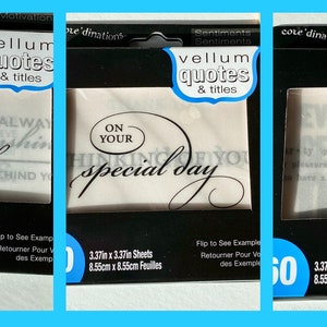 60 Vellum Quotes and Titles You Choose / Life / Special Day / Birthday ...