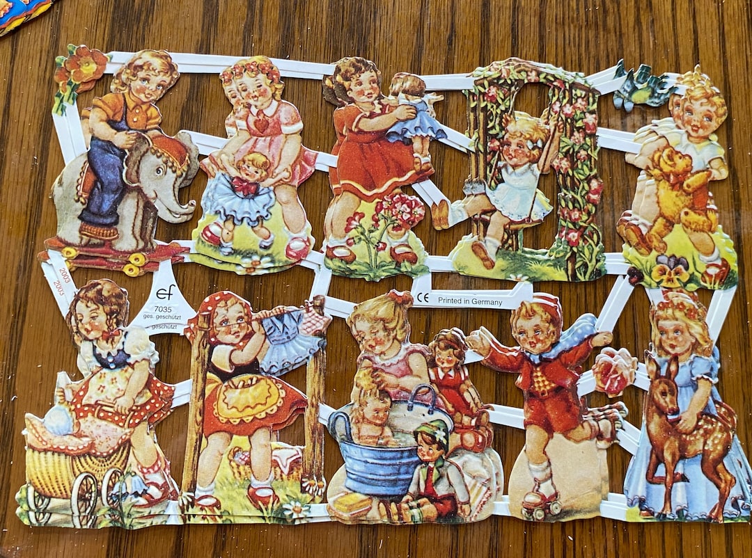Vintage Children Die Cuts German Scrap / ATC / Junk Journals ...