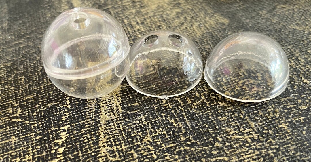12 Vintage 18mm Acrylic Round Fillable Ball Charms Pendent / Shaker ...