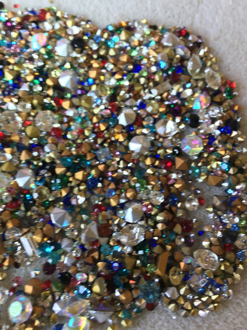 1 Oz Assorted Foil Back Glass Rhinestones in Tin | Etsy