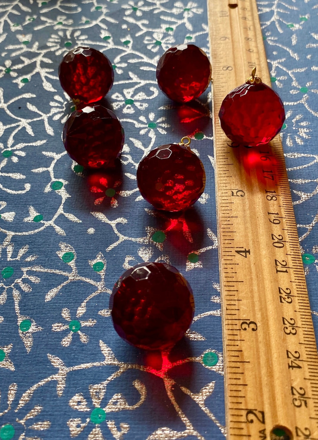 Red Acrylic Faceted Drop Pendants, Jewelry Making, Ornaments - 6pc - Etsy