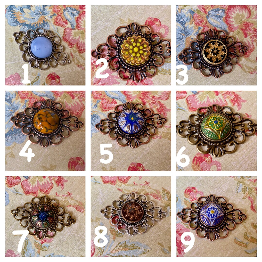 Vintage 18mm Glass Art Stone Cab in Beadable Setting / You Choose - Etsy