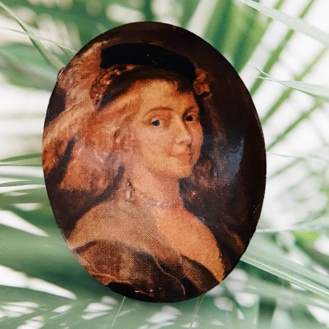 Helena Fourment - Lady Ruebens Vintage 40x30mm Image on Aluminum Cameo ...