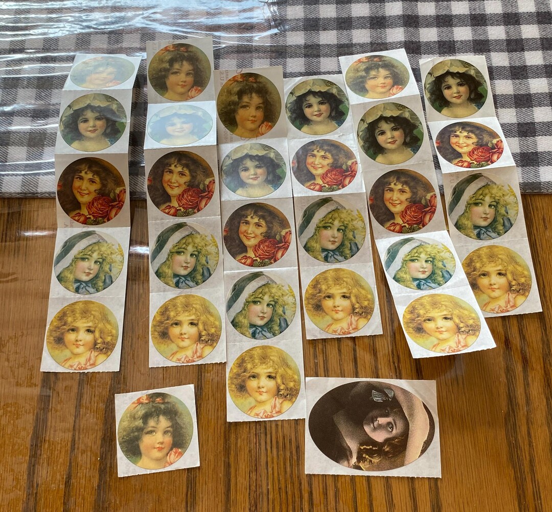 30 Vintage Victorian Lady Head Stickers / Junk Journal / Crafts / Resin ...