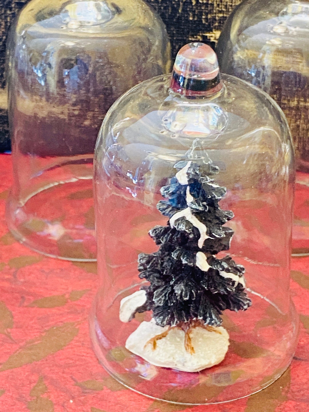 4 Small Glass Domes Cloche for Mini Diorama / Christmas Under Glass ...