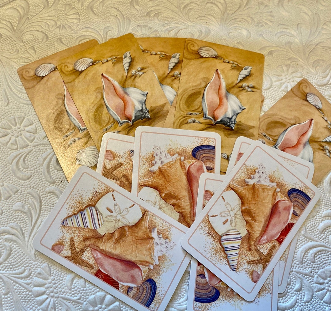 10 Vintage Sea Shells Playing Cards / ATC Swap / Junk Journals / Mixed ...