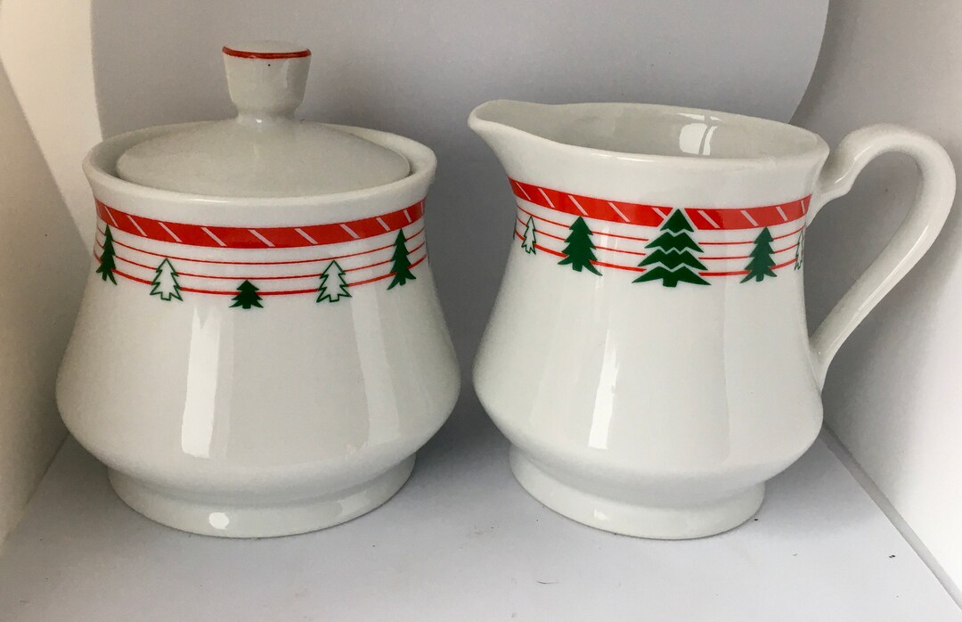 MCM Christmas Theme Creamer Sugar and Coffee Cup Set - Etsy