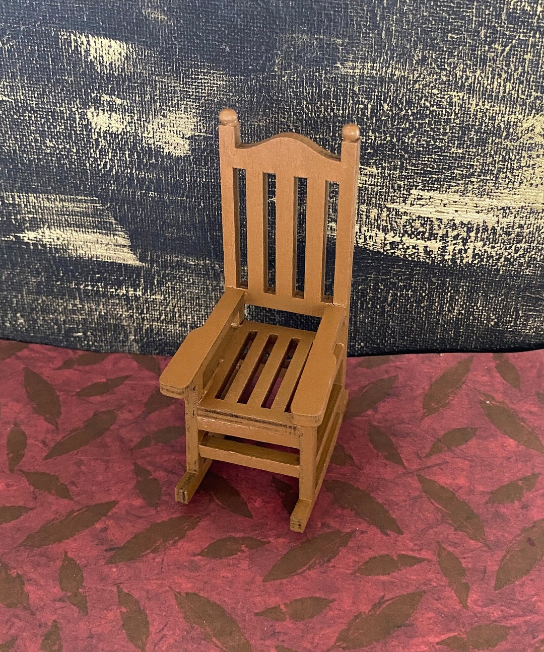 Mini Dollhouse Wood Rocking Chair / Christmas Crafts / Diorama ...