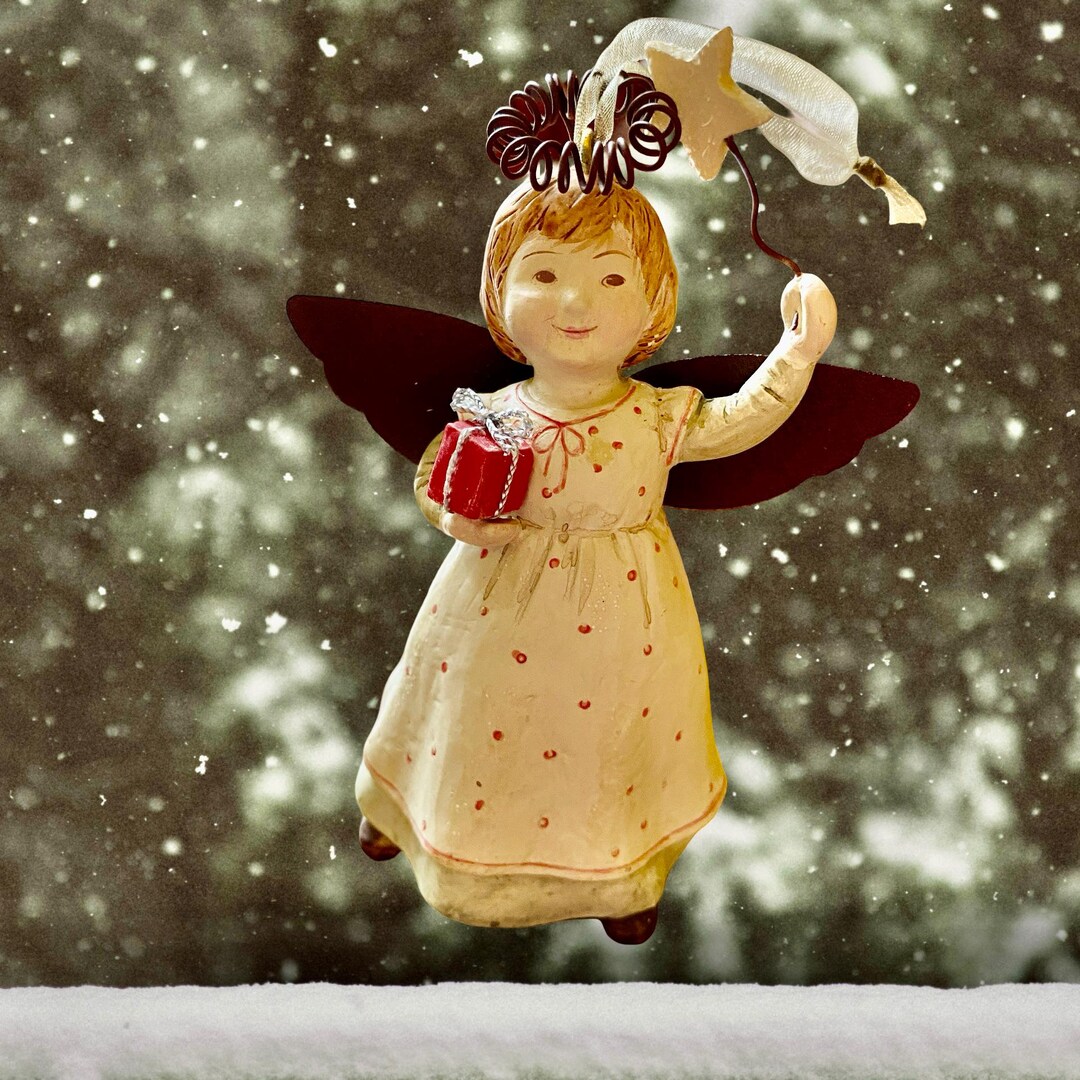 Vintage Hallmark Child Angel Holding A Star Figurine Ornament / Vintage ...