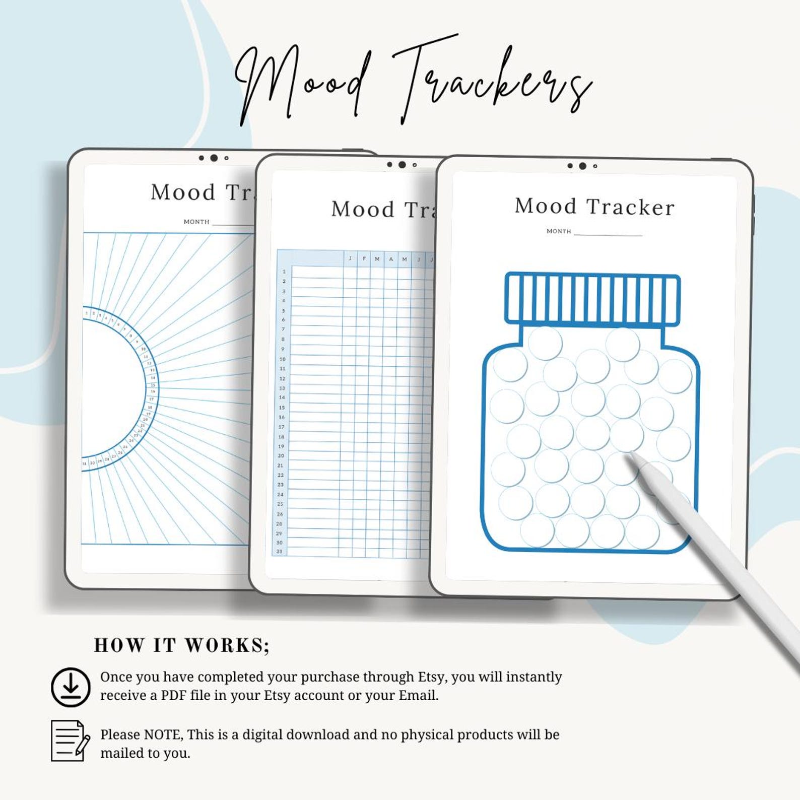 Mood Trackers for Daily Emotions, Tracker Journal, Emotional Diary ...