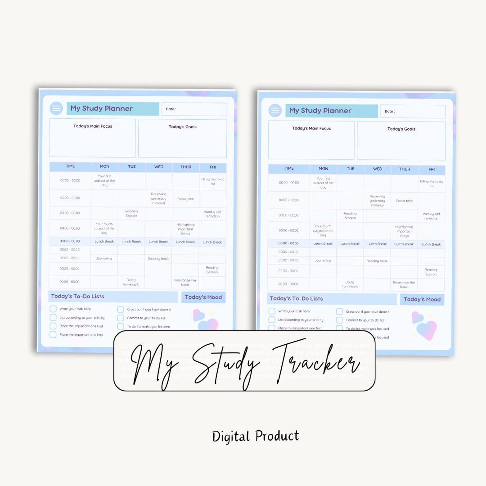 My Study Planner, Student Planner, Digital Academic Planner, College ...