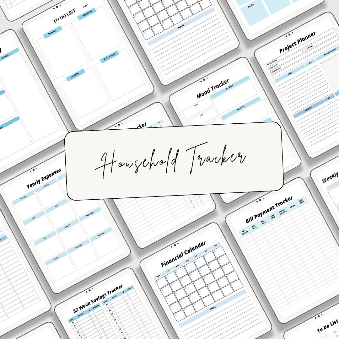 Household Tracker Organizer, Family Tracker System, Home Management ...