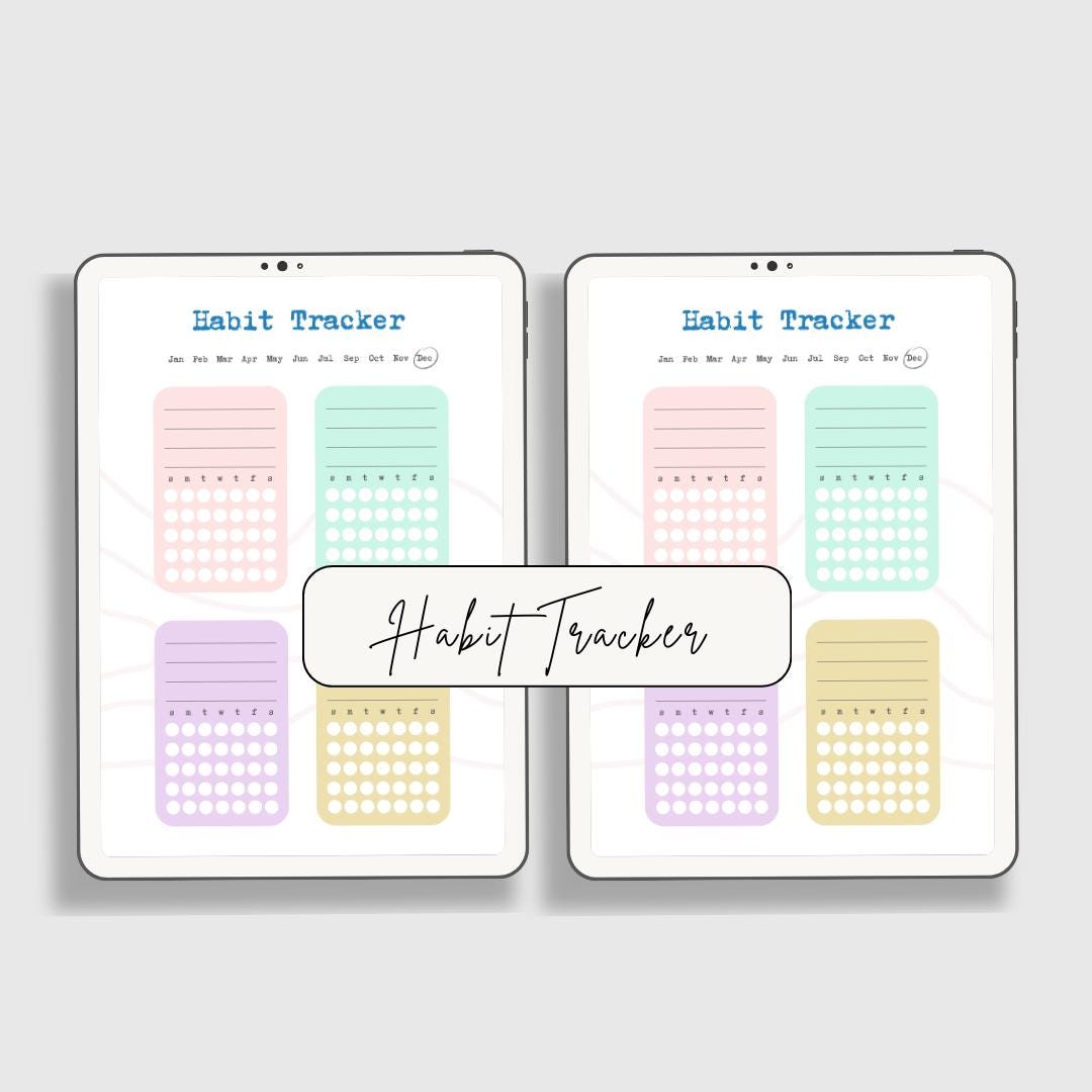Colorful Tab Habit Tracker Printable, Daily Habit Track, Habit ...