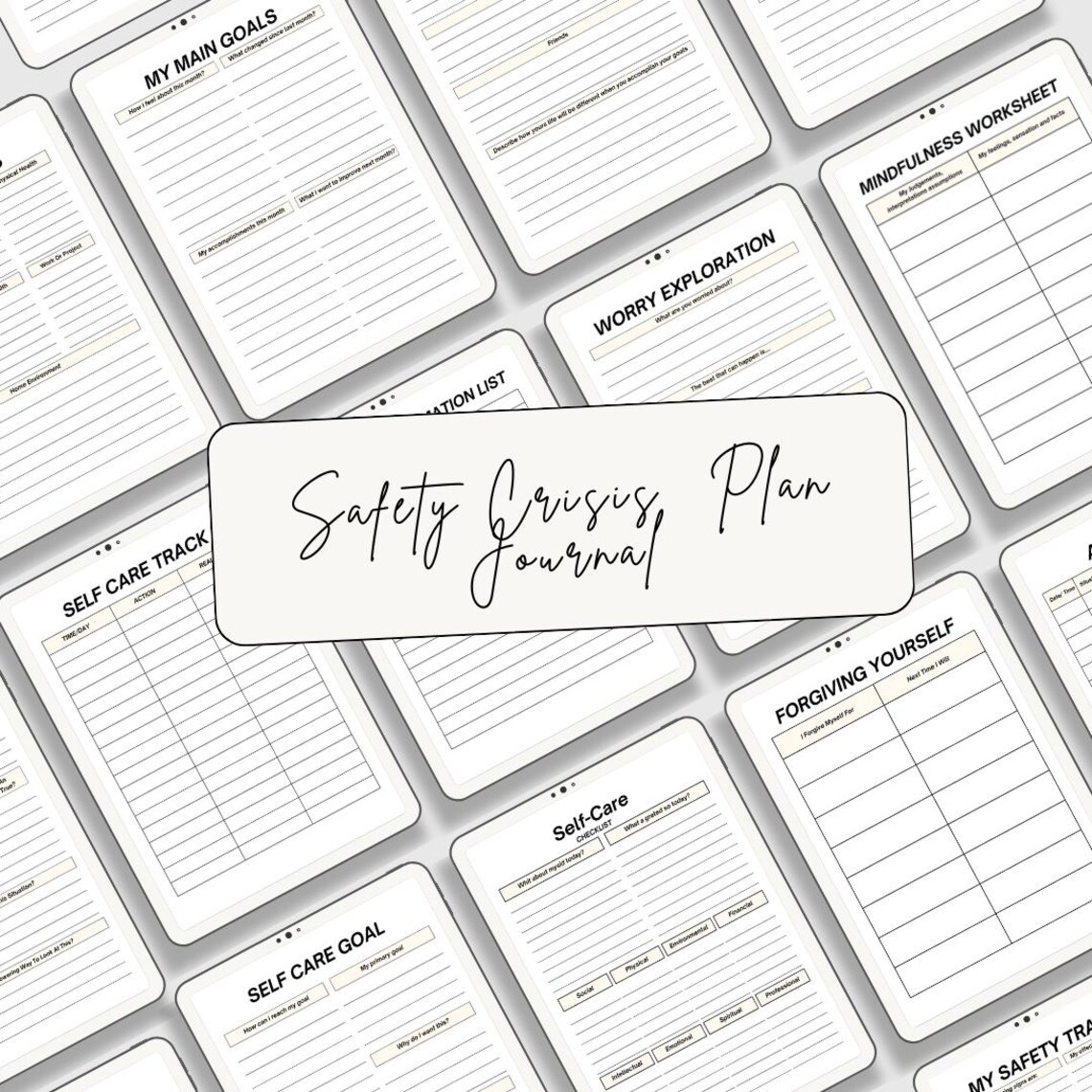 Safety Plan Worksheets, Crisis Plan Workbook, Counseling Tool, Therapy ...