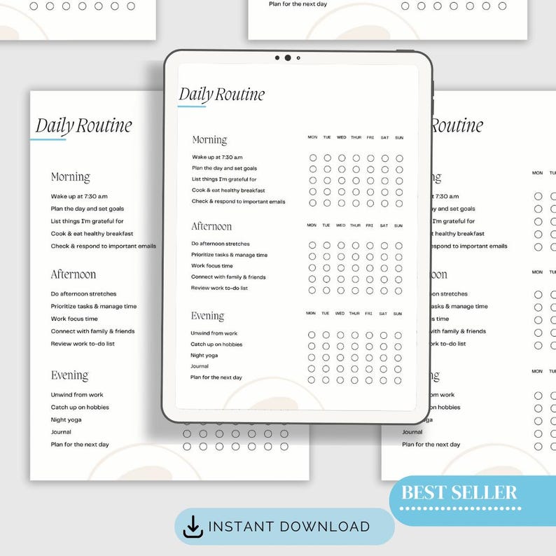 Daily Routine Tracker/checklist, to Do List Printable, Today Plan ...