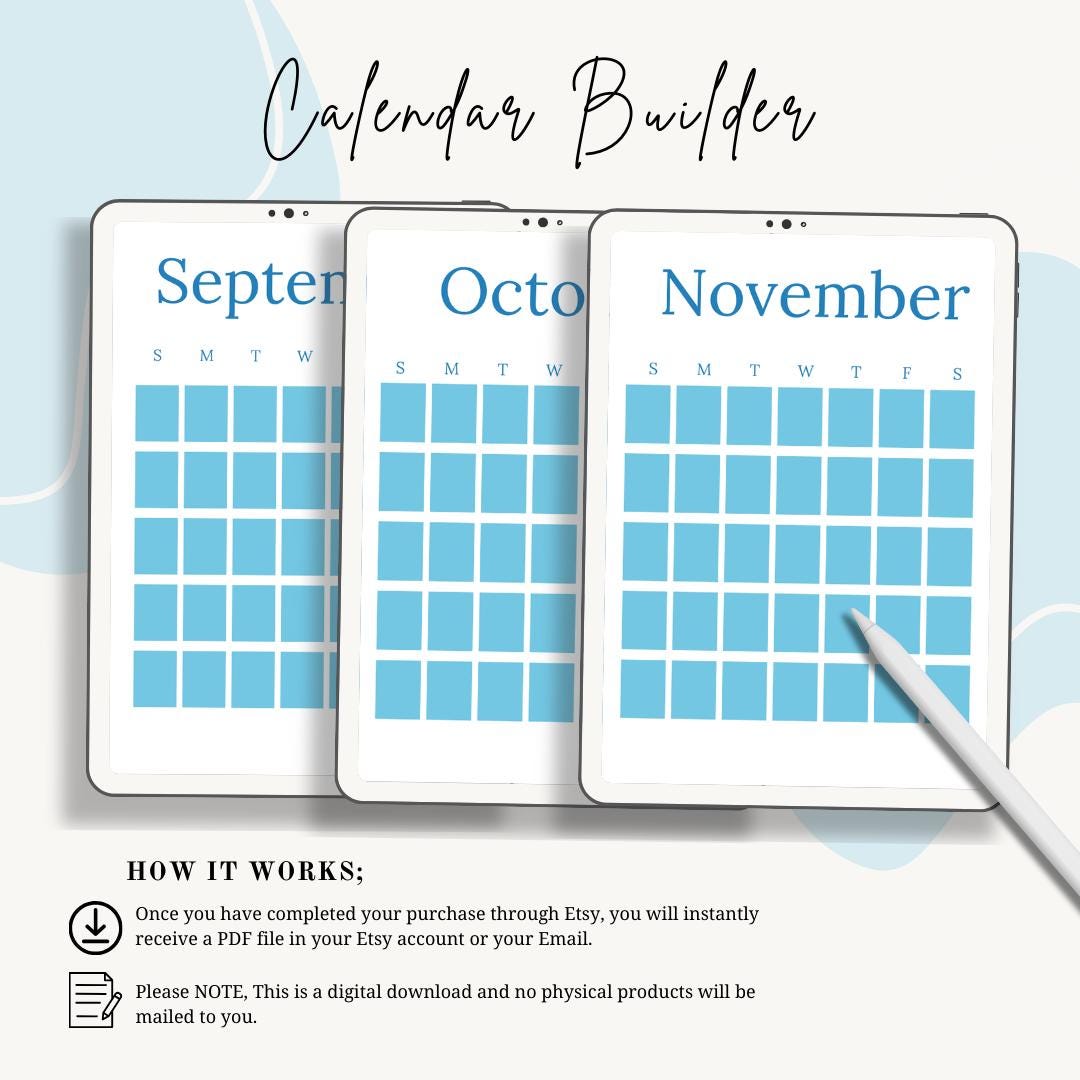 DIY Calendar Builder Kit, Customizable Wall Calendar, Personalized ...