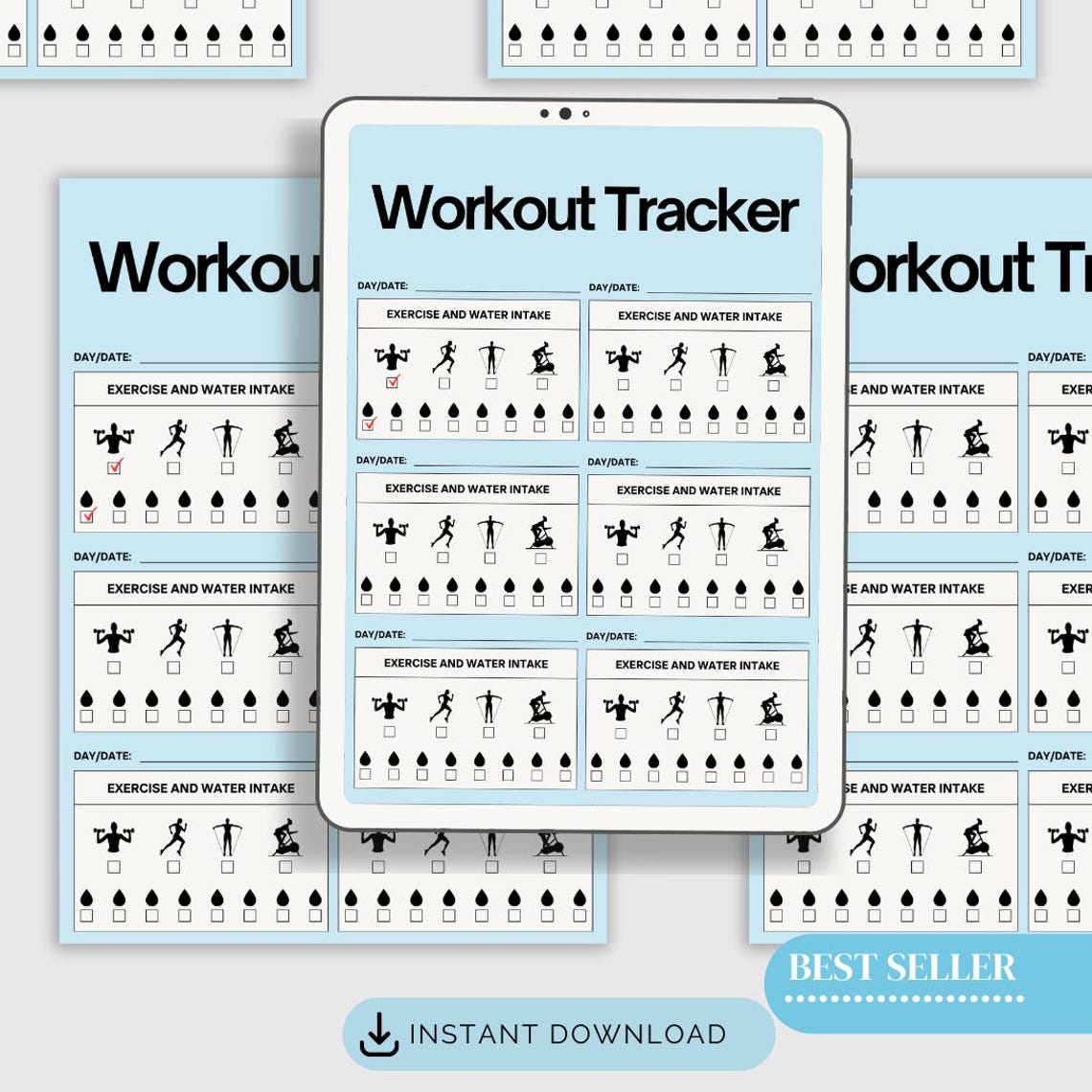 Workout Log Tracker, Fitness Log Printable, Workout Tracker Printable ...