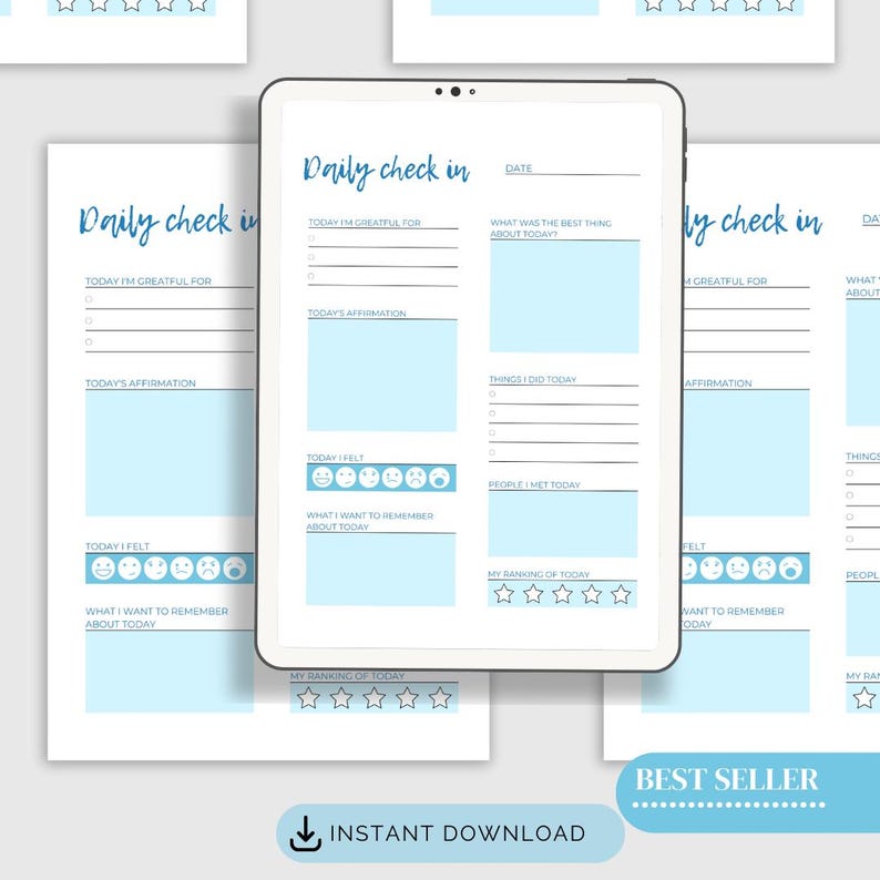 Daily Planner Printable, Mood Tracker, to Do List Printable, Today Plan ...