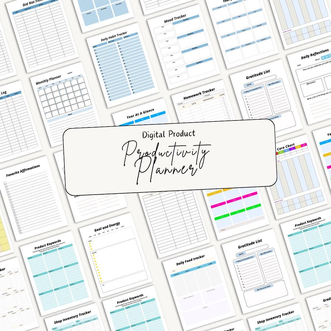 Productivity Planner, Printable, Ultimate Life Journal Binder, Daily ...