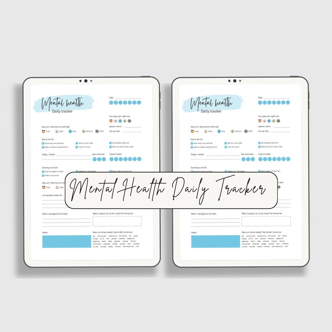 Mental Health Daily Tracker, Printable Mood Track, Emotion Tracker ...