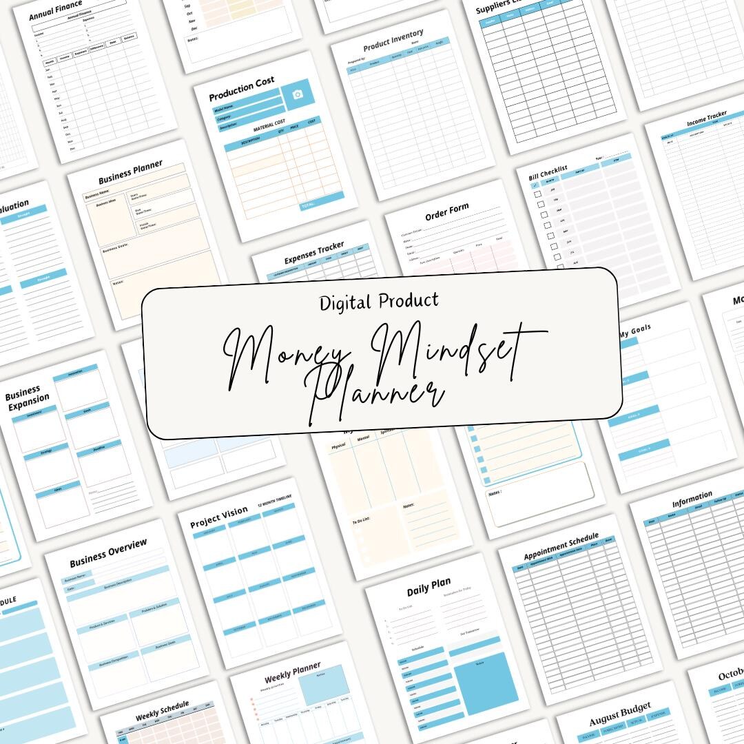 Money Mindset Planner, Printable Annual Budget Planner, Financial ...
