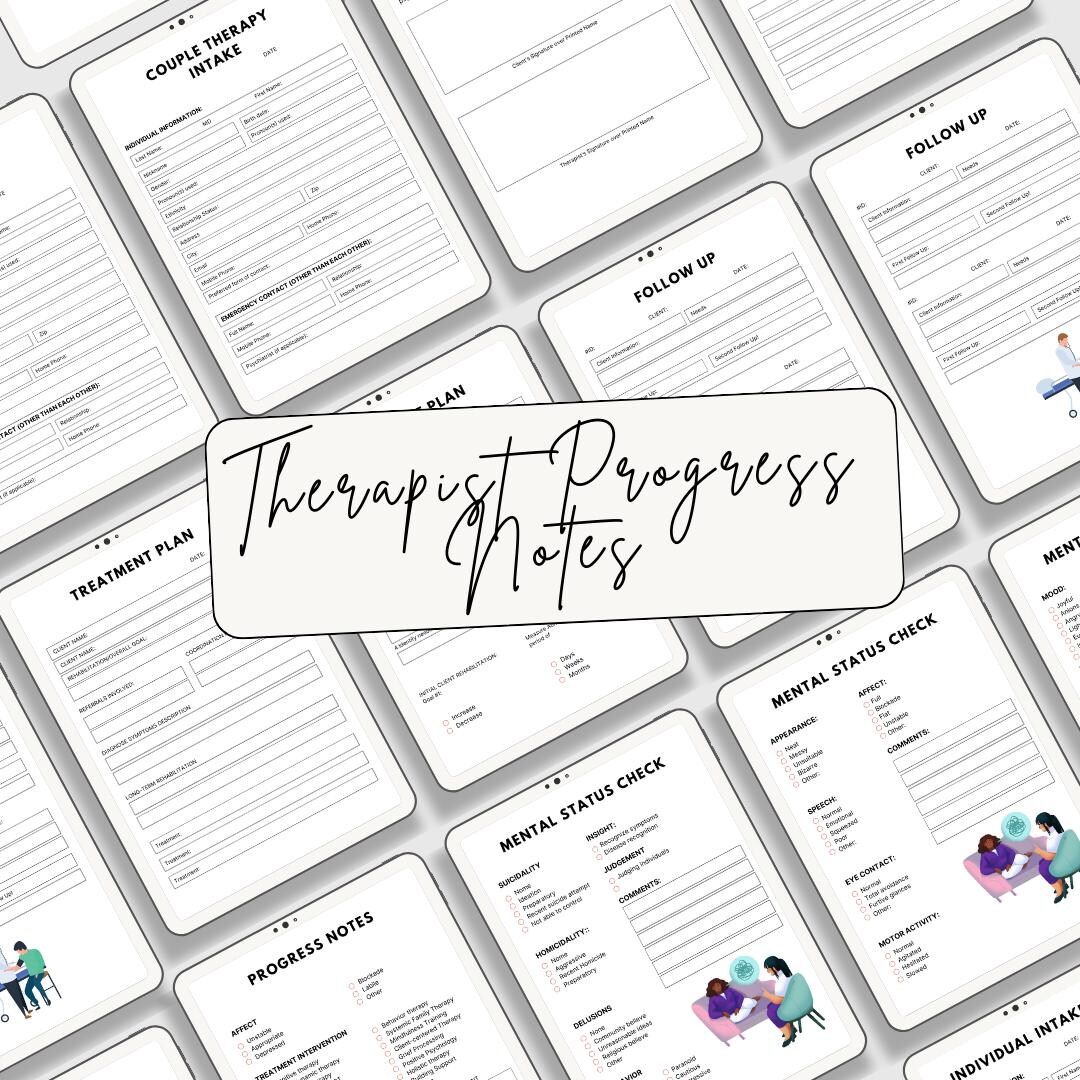 Therapist Progress Notes Journal, Counseling Notebook, Mental Health ...