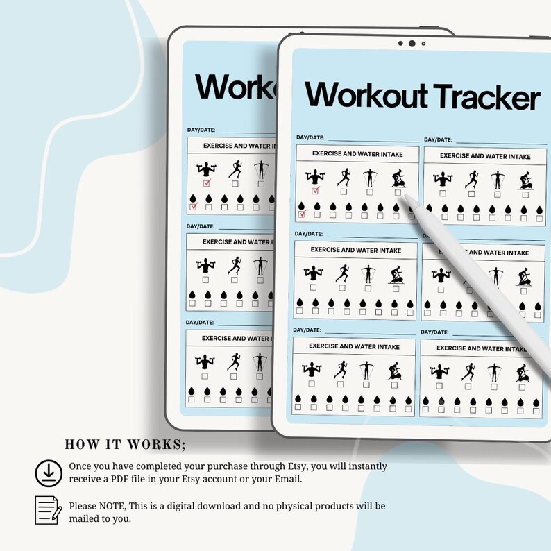 Workout Log Tracker, Fitness Log Printable, Workout Tracker Printable ...