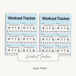 Workout Log Tracker, Fitness Log Printable, Workout Tracker Printable ...
