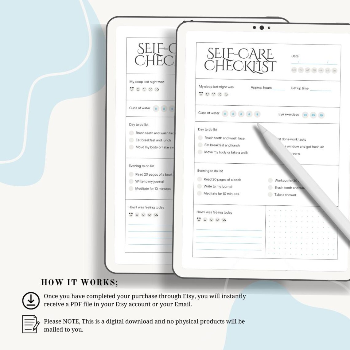 Self-care Planner Printable, Self-care Pintables, Self-care Tasks, Self ...