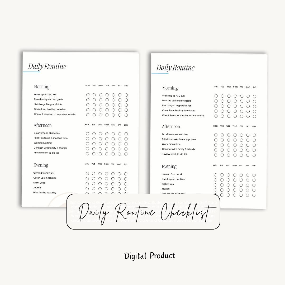 Daily Routine Tracker/checklist, to Do List Printable, Today Plan ...