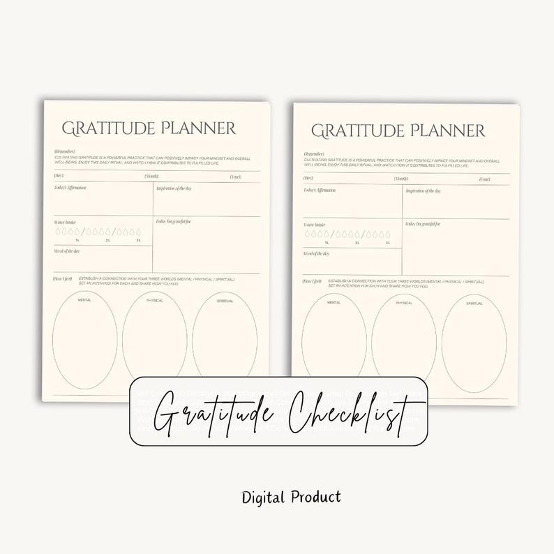 Gratitude Tracker & Planner Printable, Gratitude Journal, Gratitude ...