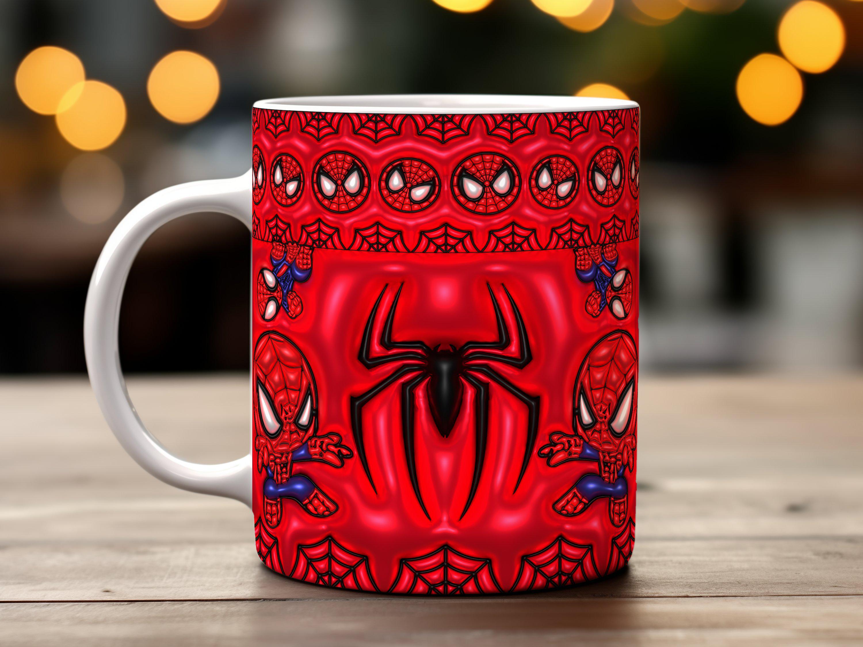 Cute Spiderman Mug Wrap Tumbler Design PNG Digital Download, Spiderman ...
