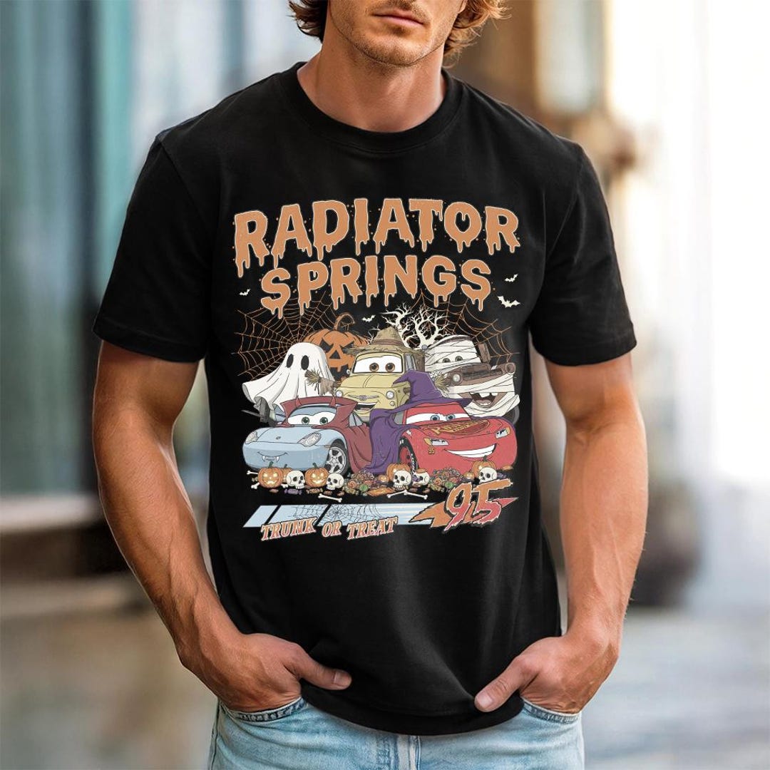 Radiator Springs Trick or Treat Shirt, Spooky Lightning Mcqueen 95 ...