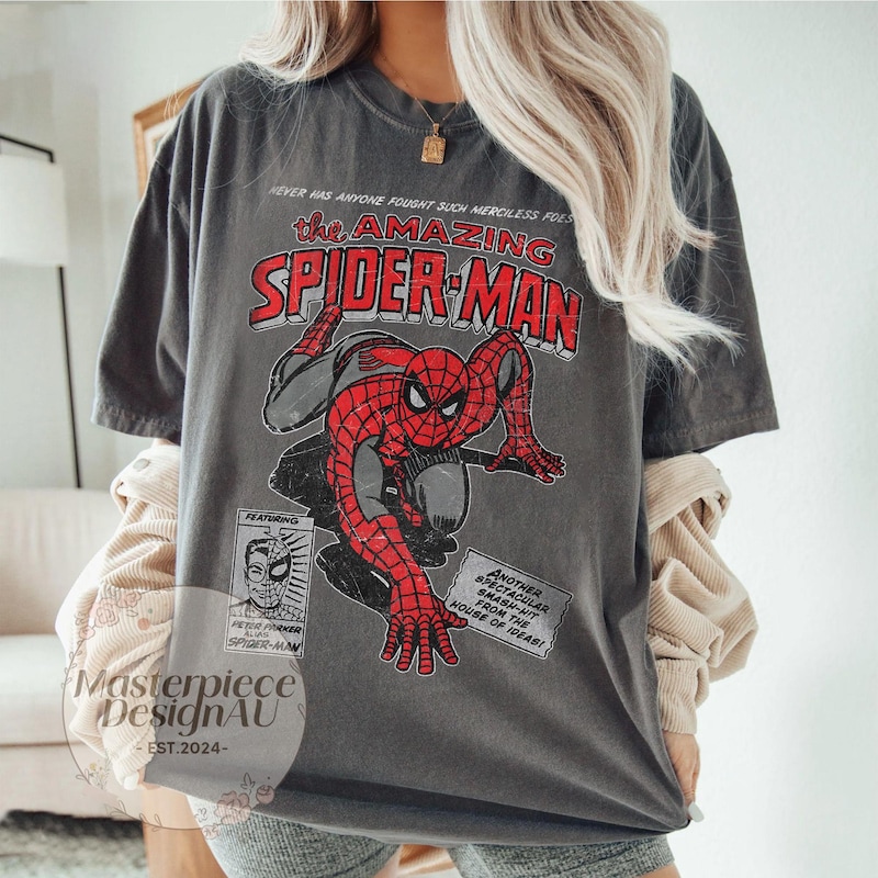 Spiderman Graphic Tee Vintage - Etsy