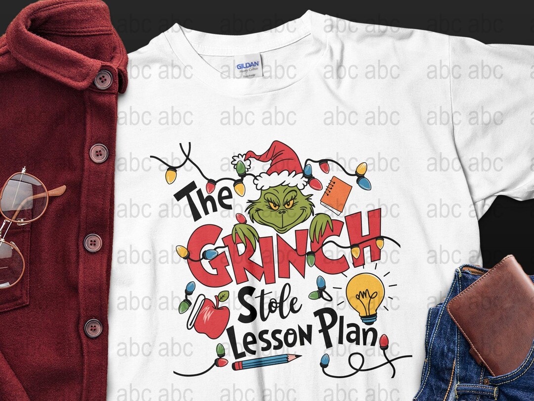 Christmas Grinch Teacher PNG, Funny School Lesson Plan Digital Download ...