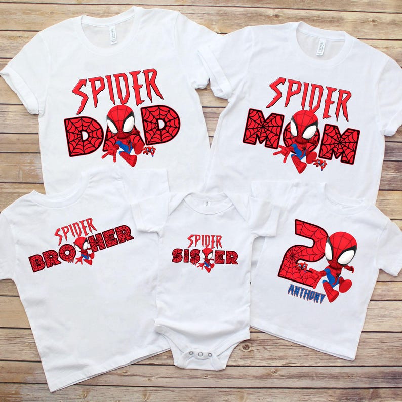 Custom Spiderman Shirt, Birthday Boy Shirt, Spidey Birthday Tee, Family ...