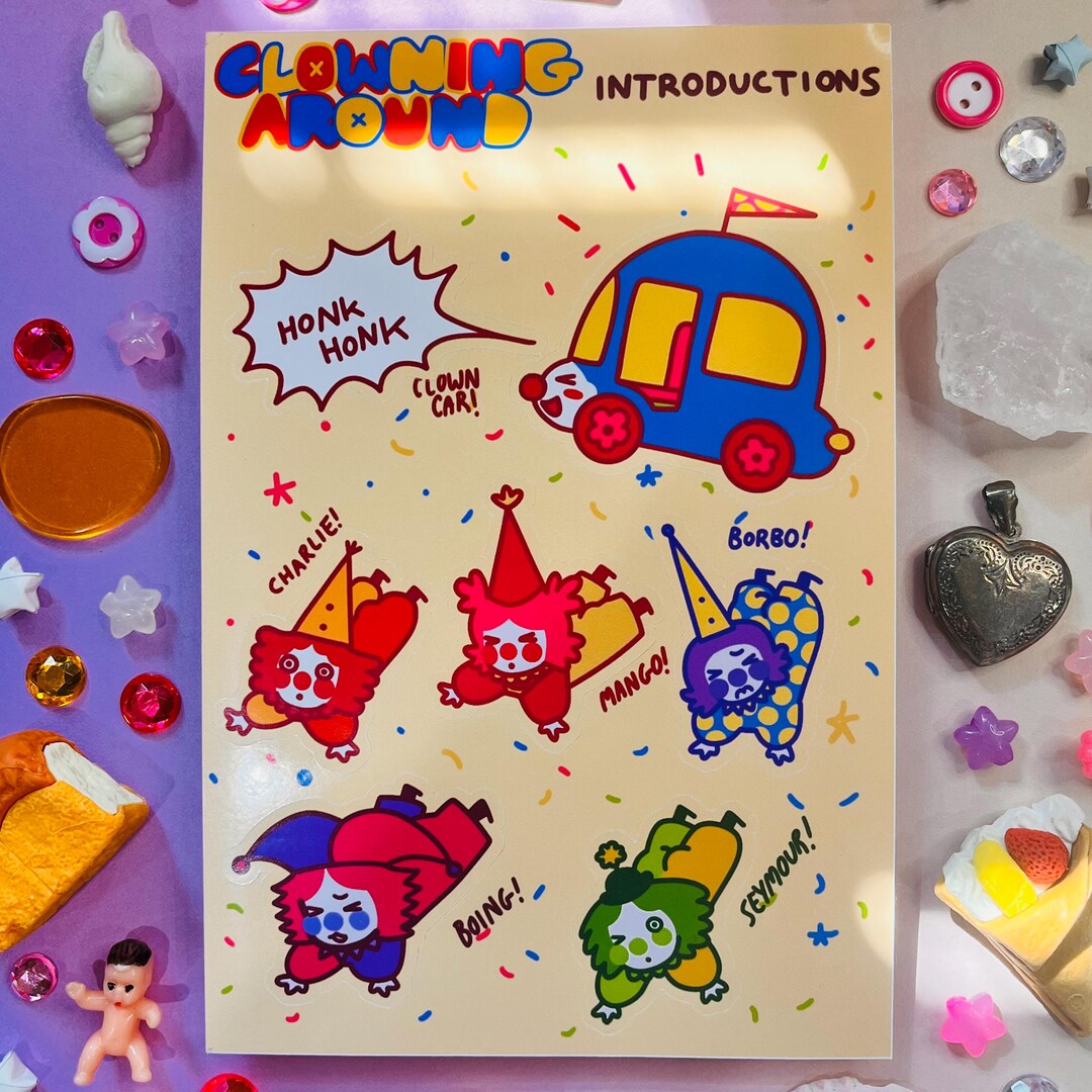 Clowns Sticker Sheet - Etsy