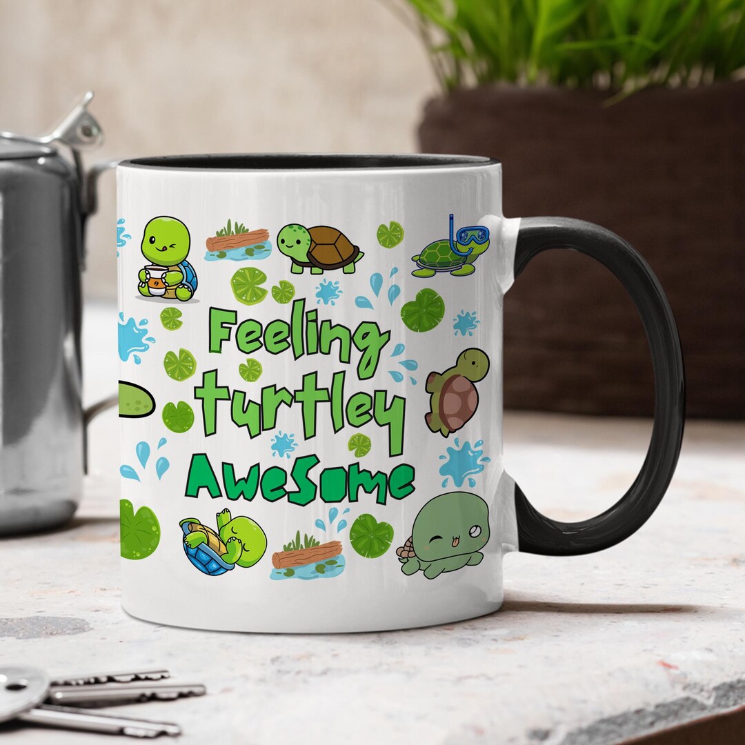 Turtle Lover's Mug, Cute Turtle Coffee Cup, Gift for Turtle Enthusiasts ...