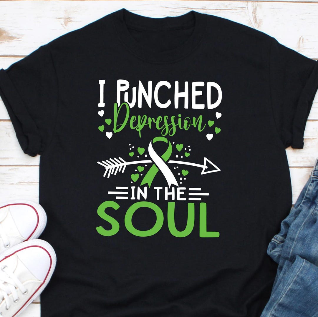 I Punched Depression in the Soul Shirt, Funny Mental Health Shirt ...