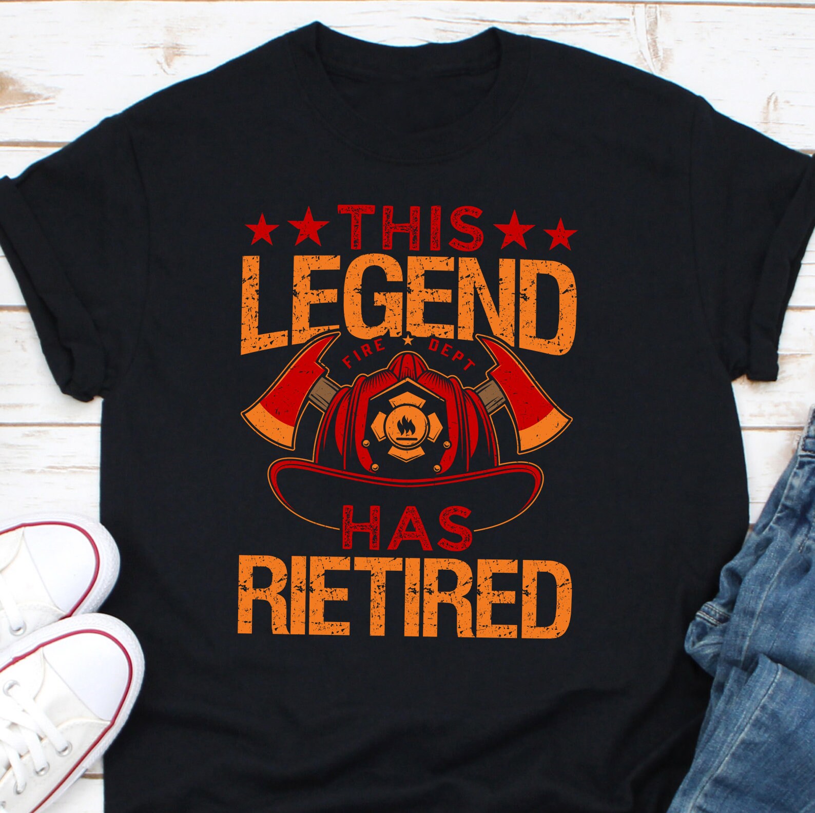 This Legend Has Retired, Fire Department Gift Sweatshirt, Retirement ...